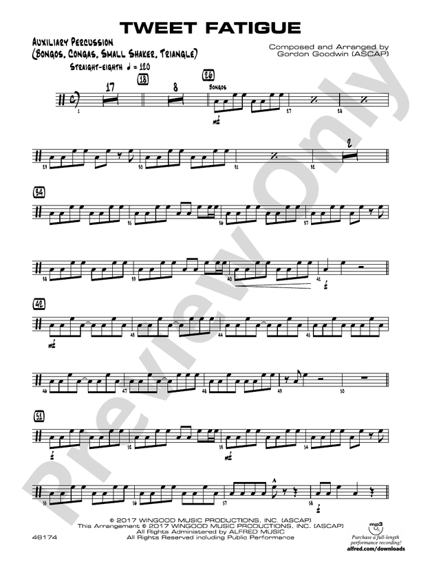 Tweet Fatigue: Auxiliary Percussion: Auxiliary Percussion Part ...