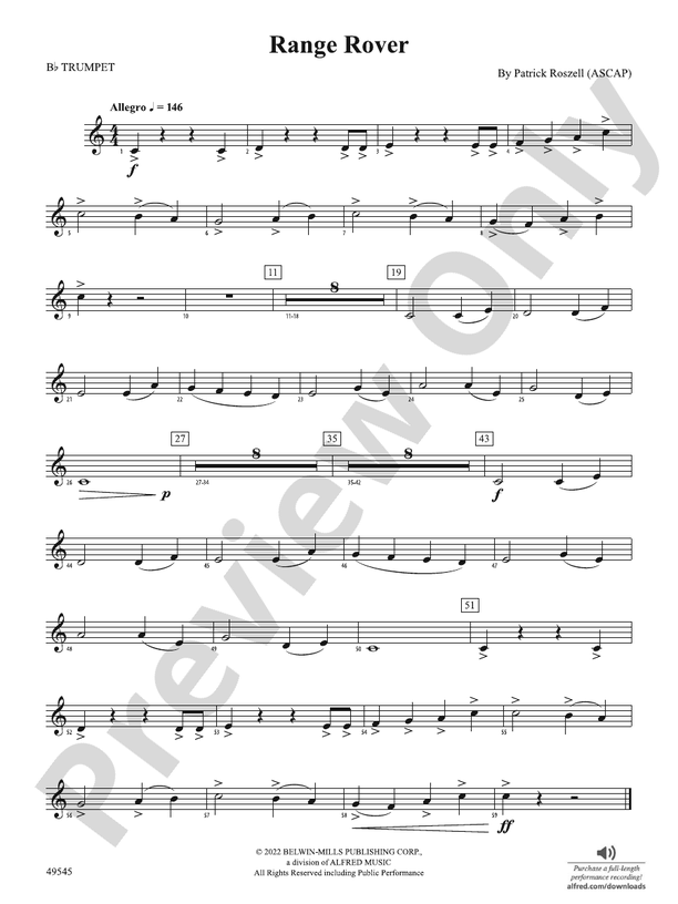 Range Rover: 1st B-flat Trumpet: 1st B-flat Trumpet Part - Digital ...