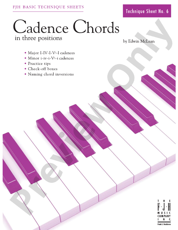 Cadence Chords in three positions: Piano: Edwin McLean - Digital Sheet ...
