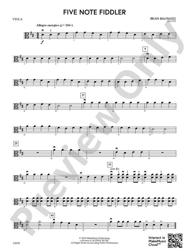Five Note Fiddler: Viola: Viola Part - Digital Sheet Music Download