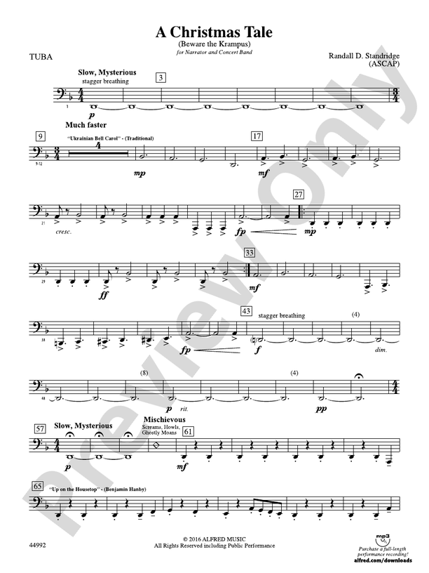 A Christmas Tale: Tuba: Tuba Part - Digital Sheet Music Download