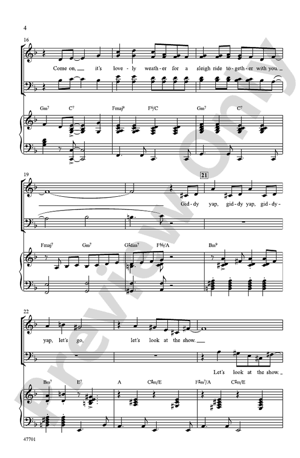 Sleigh Ride: SATB Choral Octavo: Leroy Anderson - Digital Sheet Music ...