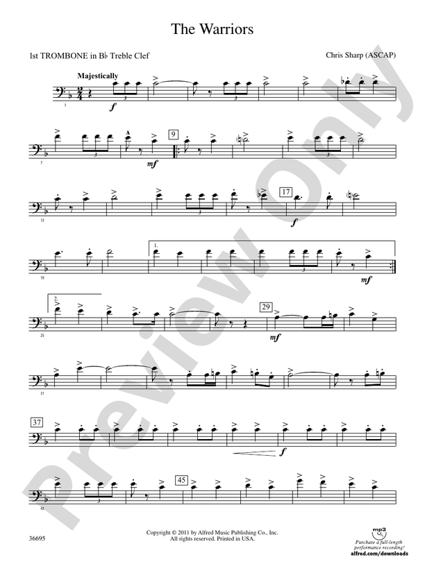 The Warriors Wp 1st B Flat Trombone B C Wp 1st B Flat Trombone B