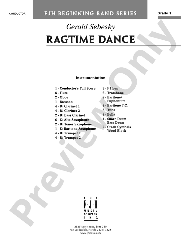 Ragtime Dance: Score: : Gerald Sebesky - Digital Sheet Music Download