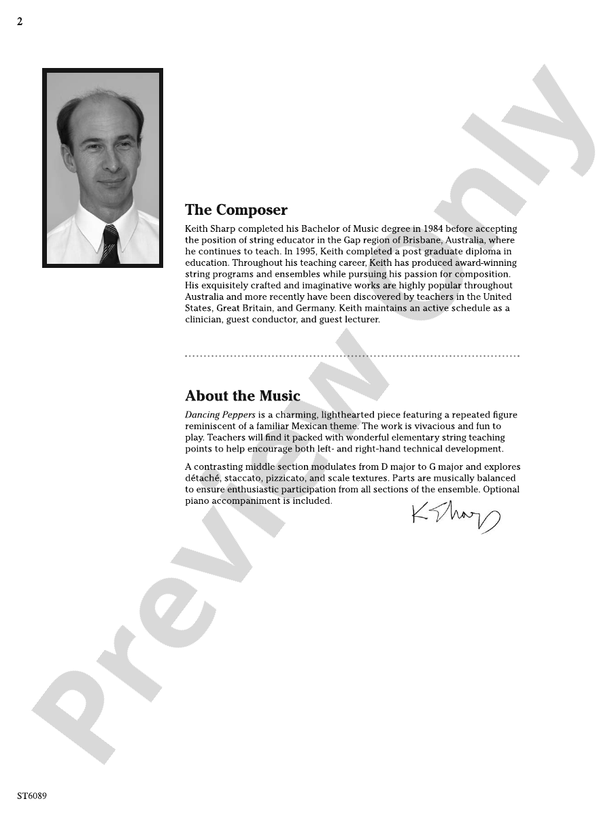 Dancing Peppers: : Keith Sharp - Digital Sheet Music Download