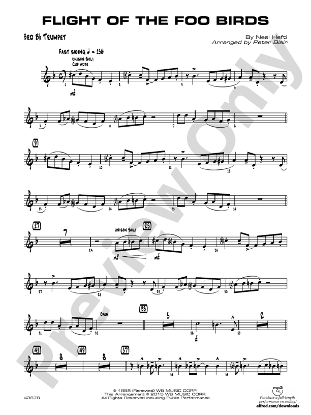 Flight of the Foo Birds: 3rd B-flat Trumpet: 3rd B-flat Trumpet Part ...