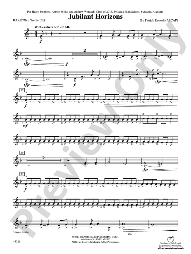 Jubilant Horizons: Baritone T.C.: Baritone T.C. Part - Digital Sheet ...