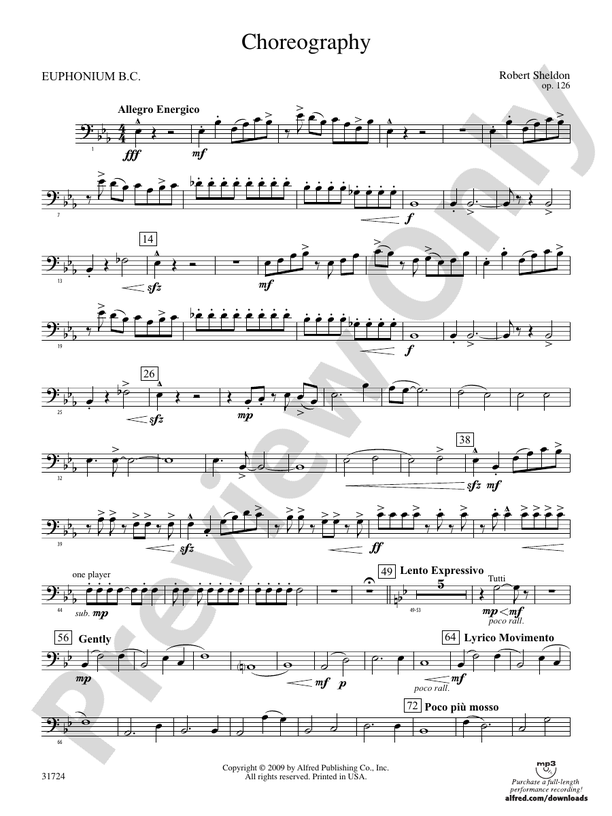 Choreography: Baritone B.C.: Baritone B.C. Part - Digital Sheet Music ...