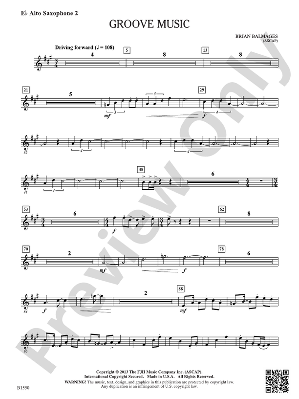Groove Music: E-flat Alto Saxophone 2: E-flat Alto Saxophone 2 Part: Brian Balmages - Digital ...