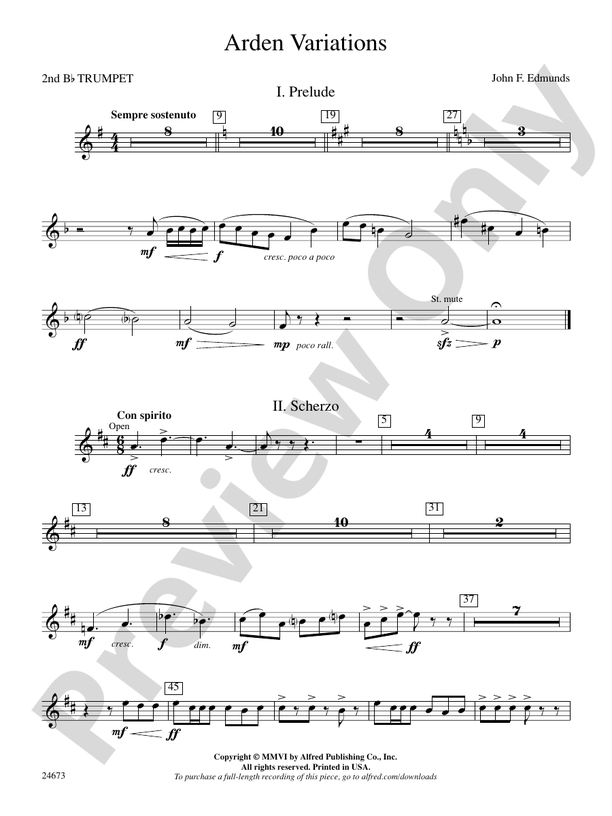 Arden Variations: 2nd B-flat Trumpet: 2nd B-flat Trumpet Part - Digital ...