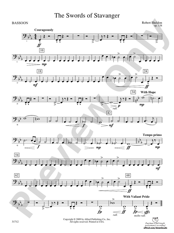 The Swords of Stavanger: Bassoon: Bassoon Part - Digital Sheet Music ...