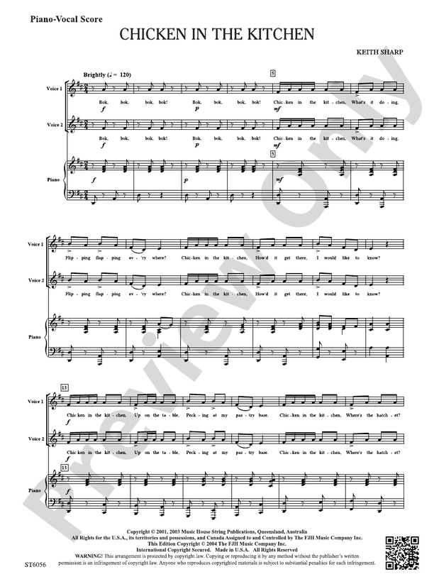 Chicken in the Kitchen: Piano-Vocal Score: Piano-Vocal Score Part ...