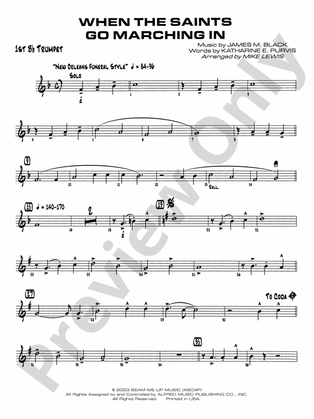 When the Saints Go Marching In: 1st B-flat Trumpet: 1st B-flat Trumpet ...