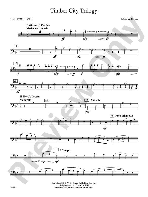 Timber City Trilogy: 2nd Trombone: 2nd Trombone Part - Digital Sheet Music Download