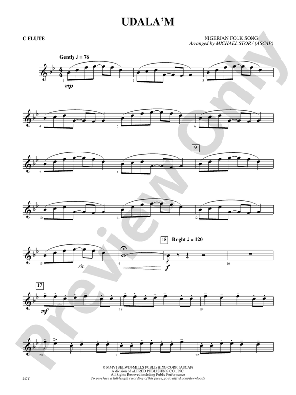 Udala'm: Flute: Flute Part - Digital Sheet Music Download