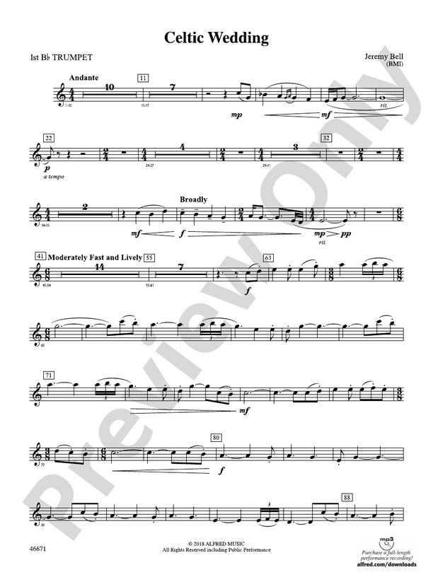 Celtic Wedding: 1st B-flat Trumpet: 1st B-flat Trumpet Part - Digital ...