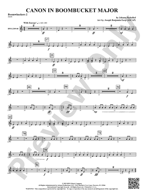 Canon in Boombucket Major: Boomwhackers 2: Boomwhackers 2 Part: Johann ...