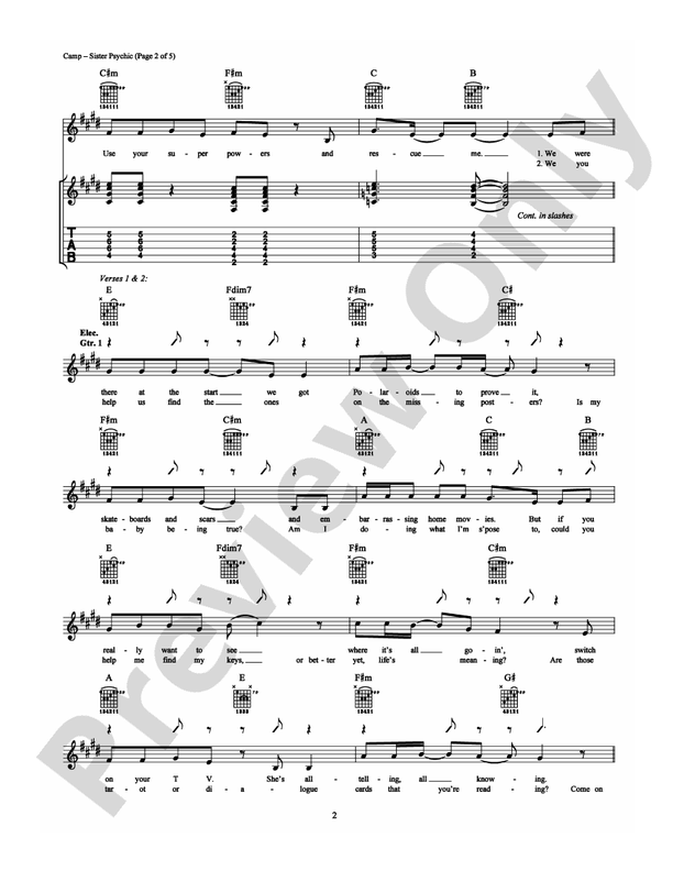 Sister Psychic: Guitar TAB: Smash Mouth - Digital Sheet Music Download