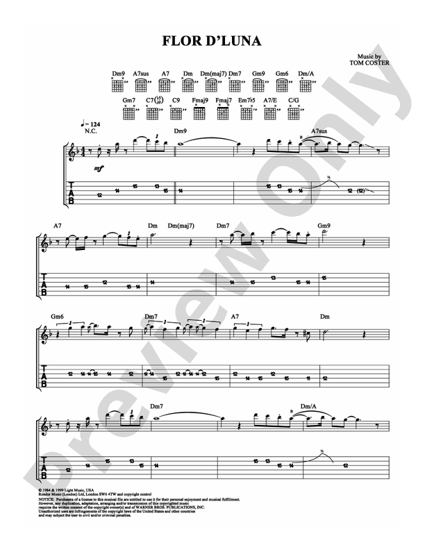 Flor D'Luna: Guitar TAB: Carlos Santana - Digital Sheet Music Download