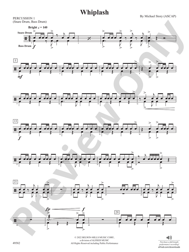 Whiplash: 1st Percussion: 1st Percussion Part - Digital Sheet Music Download