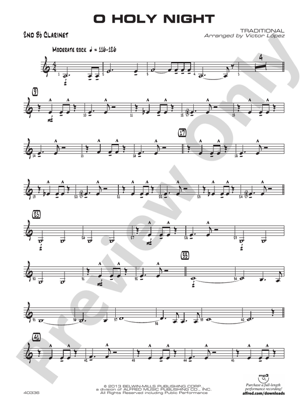 O Holy Night: 2nd B-flat Clarinet: 2nd B-flat Clarinet Part - Digital ...