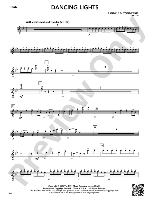 Dancing Lights: Flute: Flute Part: Randall D. Standridge - Digital ...