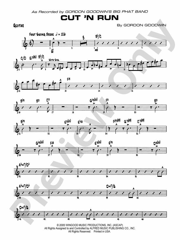 Cut 'n Run: Guitar: Guitar Part - Digital Sheet Music Download