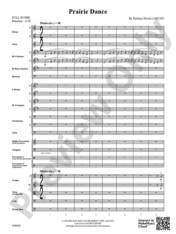 Prairie Dance: Full Orchestra Conductor Score & Parts: Zachary Docter ...