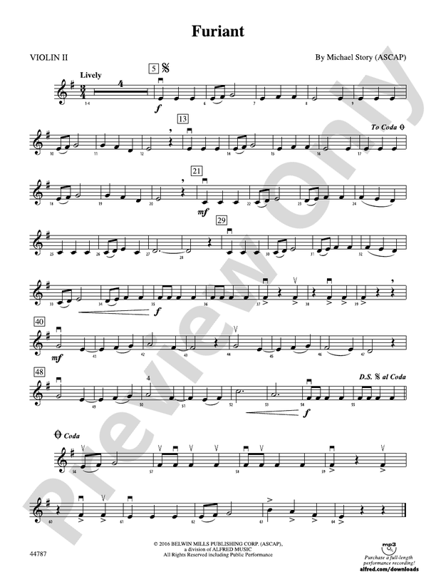 Furiant: 2nd Violin: 2nd Violin Part - Digital Sheet Music Download
