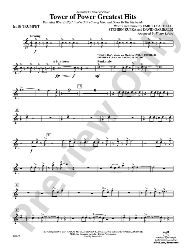 Tower of Power Greatest Hits: 1st B-flat Trumpet: 1st B-flat Trumpet ...