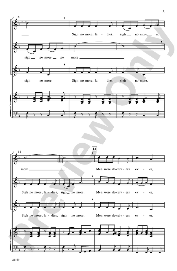 Sigh No More, Ladies: SSA Choral Octavo: Sally K. Albrecht - Digital ...