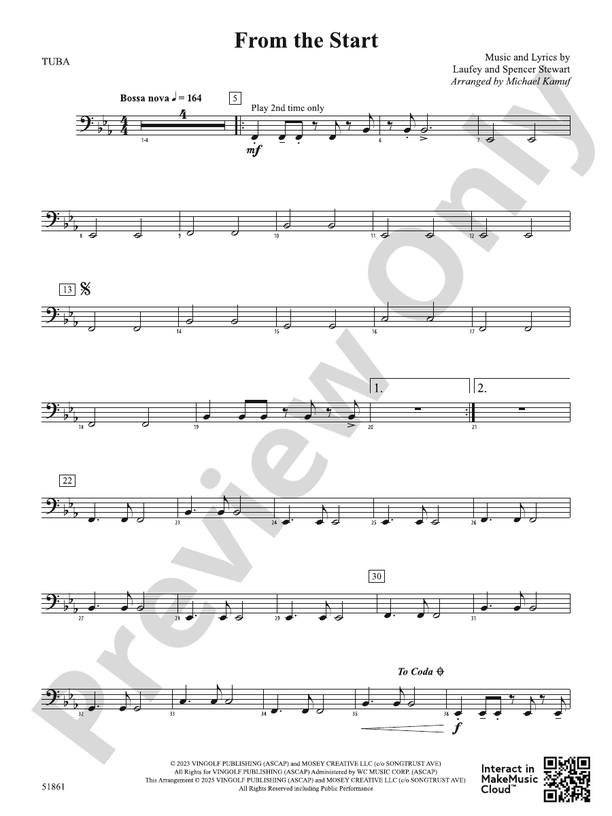 From the Start: Tuba: Tuba Part - Digital Sheet Music Download