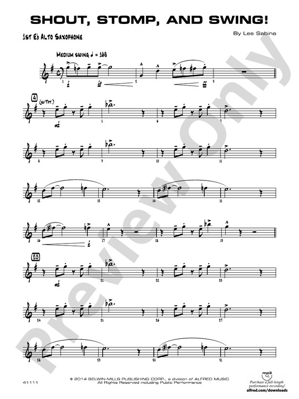 Shout, Stomp, and Swing!: E-flat Alto Saxophone: E-flat Alto Saxophone ...