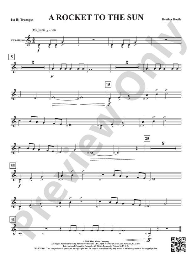 A Rocket to the Sun: 1st B-flat Trumpet: 1st B-flat Trumpet Part ...