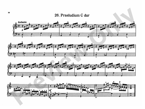 Bach: Notebook for Wilhelm Friedemann Bach: 26. Praeludium C dur Part ...