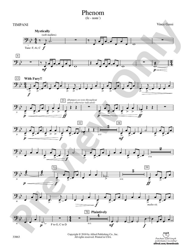 PHENOM/CB: Timpani: Timpani Part - Digital Sheet Music Download