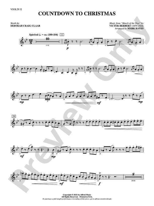 Countdown to Christmas: 2nd Violin: 2nd Violin Part - Digital Sheet Music Download