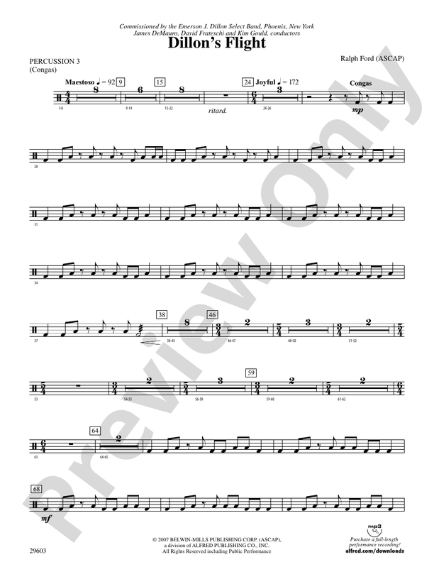 Dillon's Flight: 3rd Percussion: 3rd Percussion Part - Digital Sheet ...
