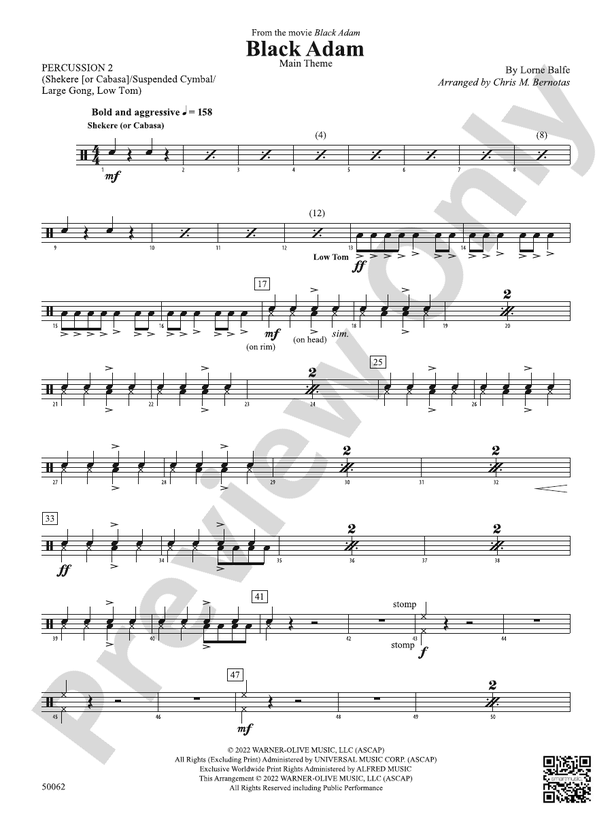 Black Adam: 2nd Percussion: 2nd Percussion Part - Digital Sheet Music ...
