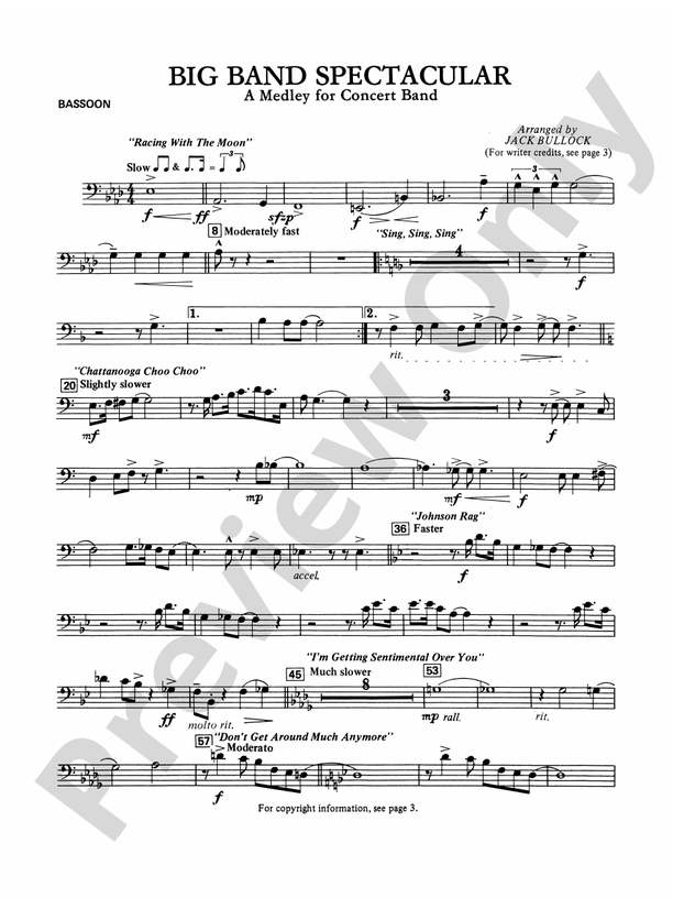 Big Band Spectacular: Bassoon: Bassoon Part - Digital Sheet Music Download