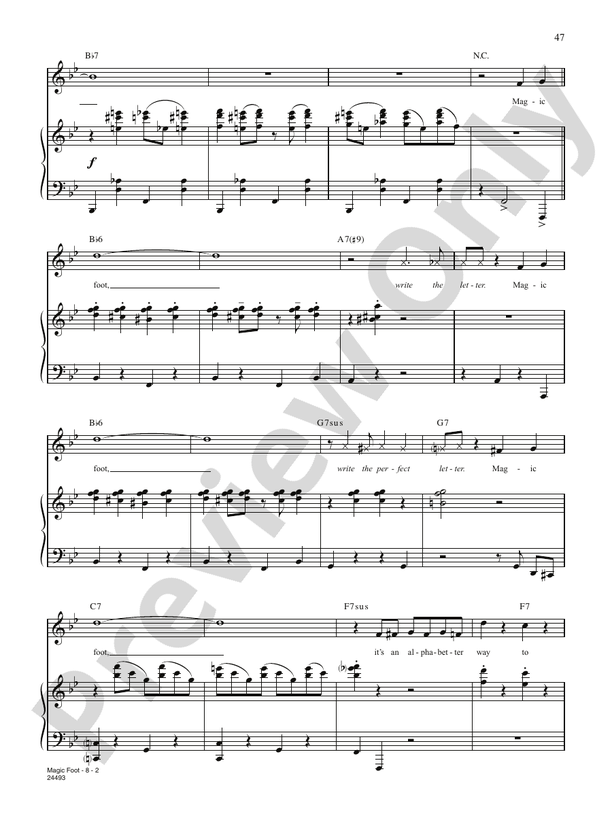 Magic Foot (from "The 25th Annual Putnam County Spelling Bee"): Piano/Vocal/Chords: William Finn ...