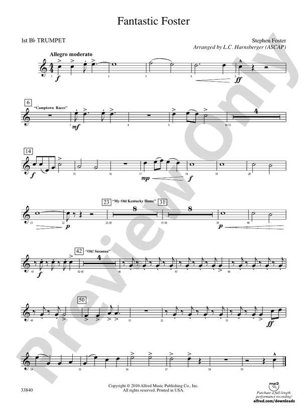 Fantastic Foster: 1st B-flat Trumpet: 1st B-flat Trumpet Part - Digital ...