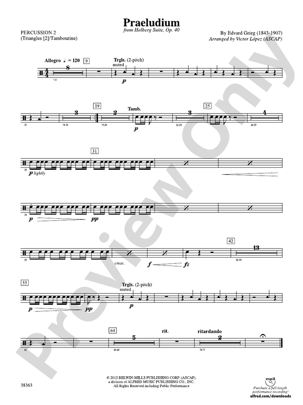 Praeludium: 2nd Percussion: 2nd Percussion Part - Digital Sheet Music Download