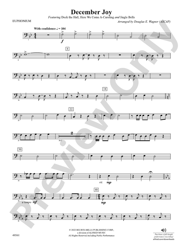 December Joy: Baritone B.C.: Baritone B.C. Part - Digital Sheet Music ...