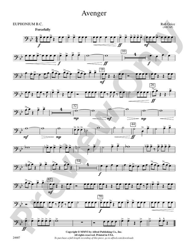 Avenger: Baritone B.C.: Baritone B.C. Part - Digital Sheet Music Download