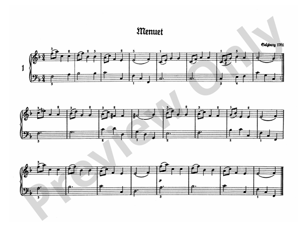 Mozart: Easy Compositions: 1. Menuet Part - Digital Sheet Music Download