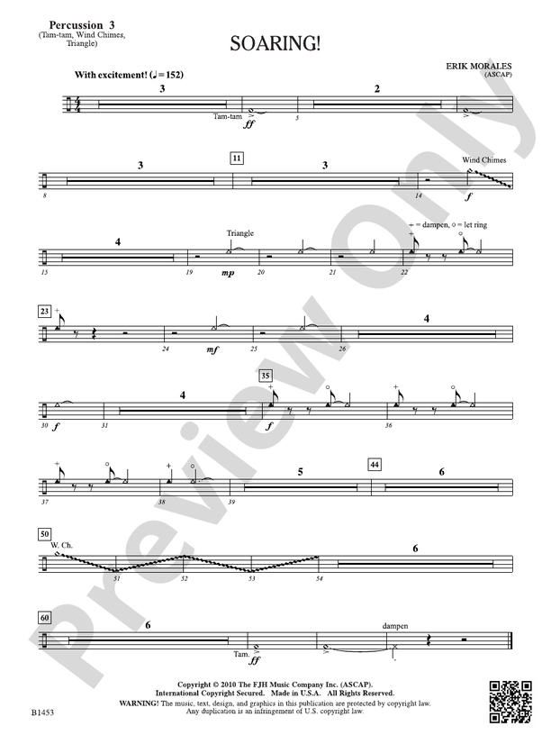 Soaring!: Percussion 3: Percussion 3 Part: Erik Morales - Digital Sheet Music Download