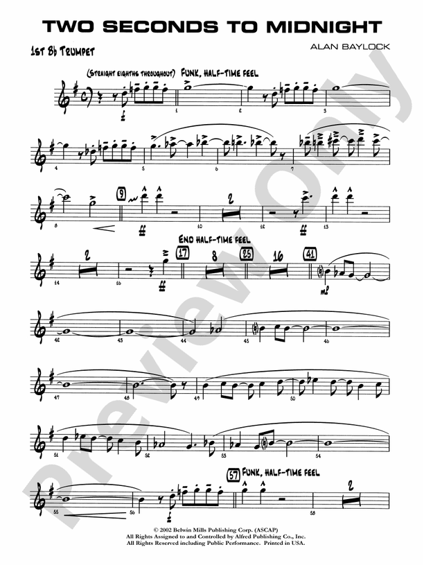 Two Seconds to Midnight: 1st B-flat Trumpet: 1st B-flat Trumpet Part ...