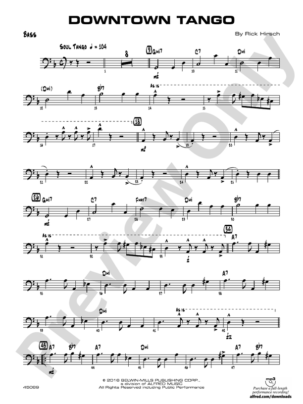 Downtown Tango: String Bass: String Bass Part - Digital Sheet Music ...