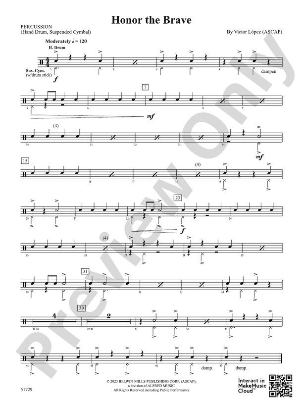 Honor the Brave: 1st Percussion: 1st Percussion Part - Digital Sheet ...